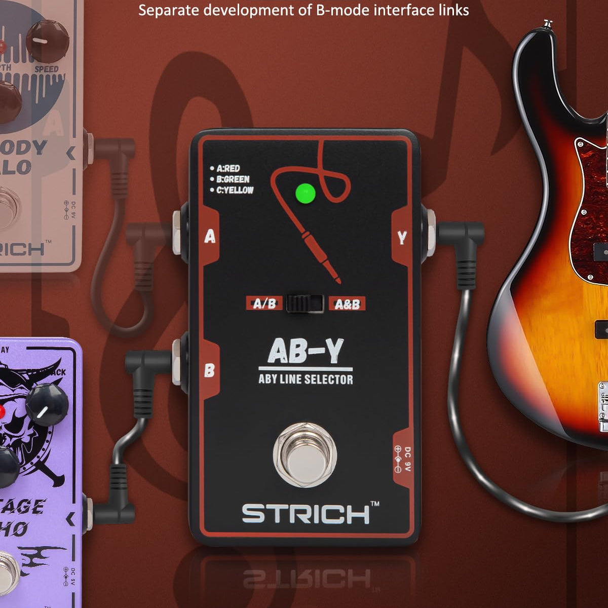 Strich Dual Channel Aby Guitar Pedal, Electric Guitar Box Line Selector, Versatile Ab Switch ...