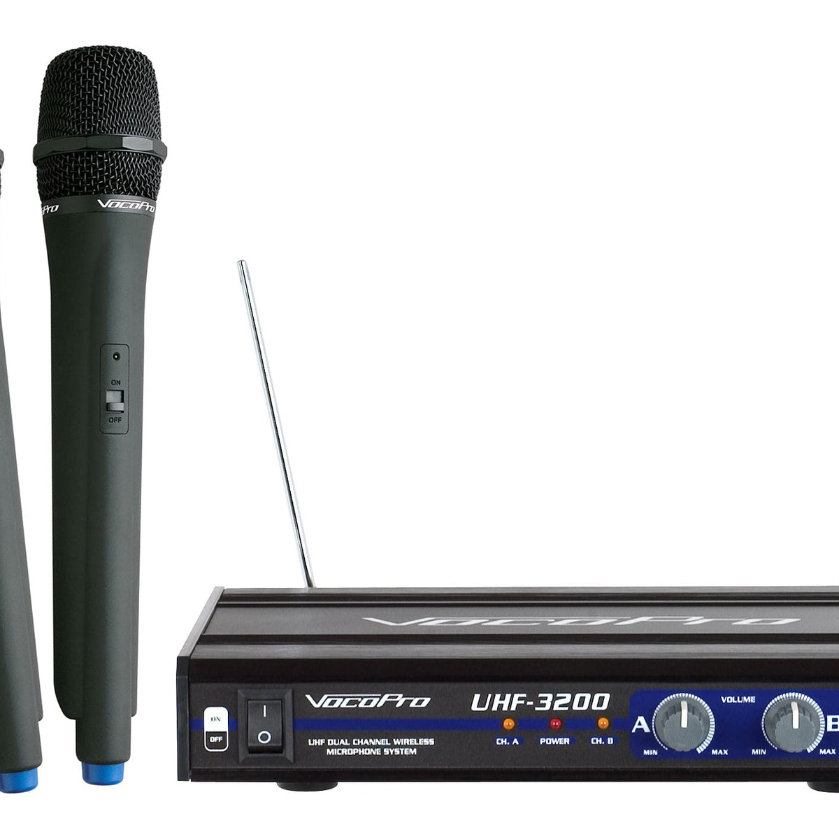 Vocopro Uhf-3200 Uhf-Dual Channel Wireless Microphone System – Emusicmart