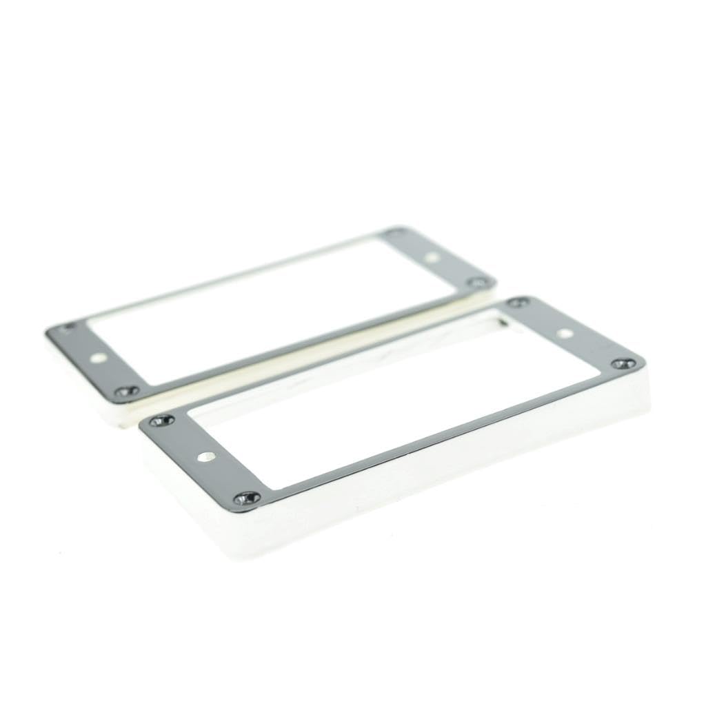 Kaish 2Pcs Chrome Humbucker Pickup Ring Curved Bottom Frame For ...