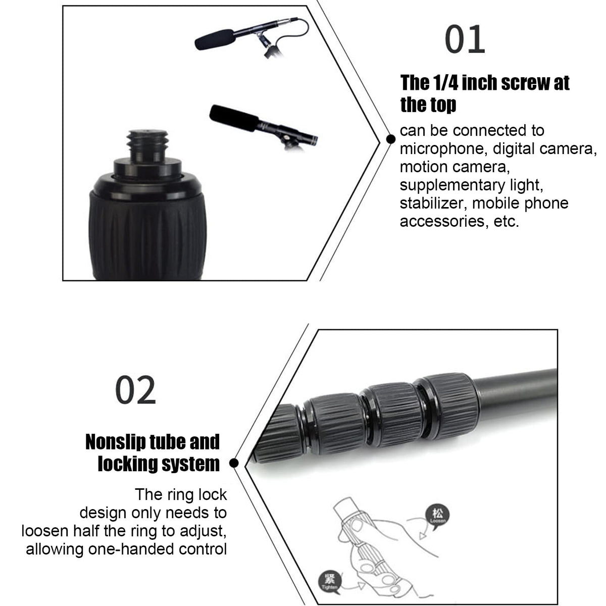 Shanrya Mic Boom Arm, Boom Pole Holder, High Durability Aluminium Alloy ...