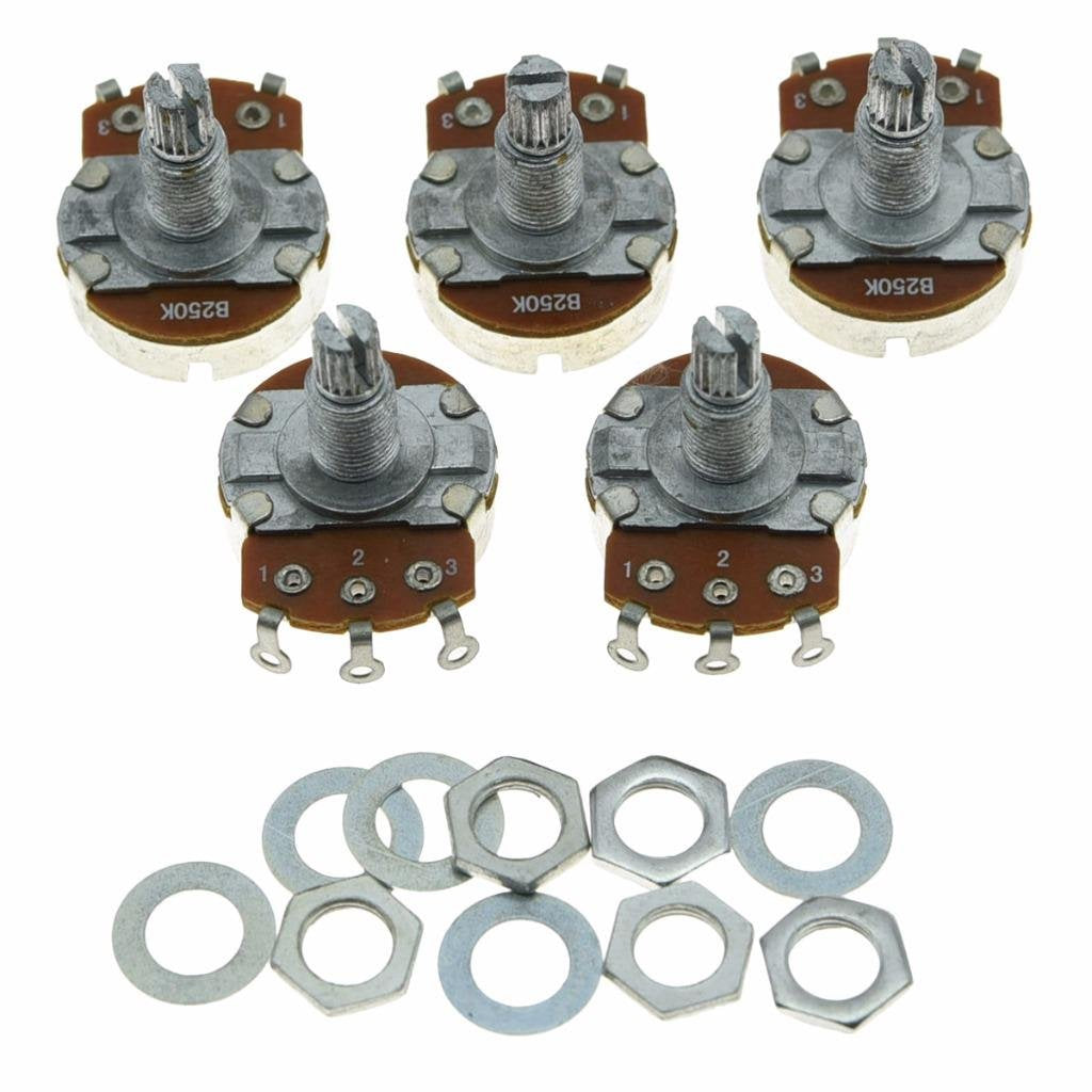 Dopro 5Pcs Linear Guitar Pots Volume 250K Electric Guitar Large Pots ...