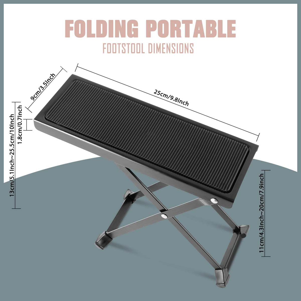 Eastrock Guitar Foot Stool Height Adjustable Folding Guitar Foot Rest ...