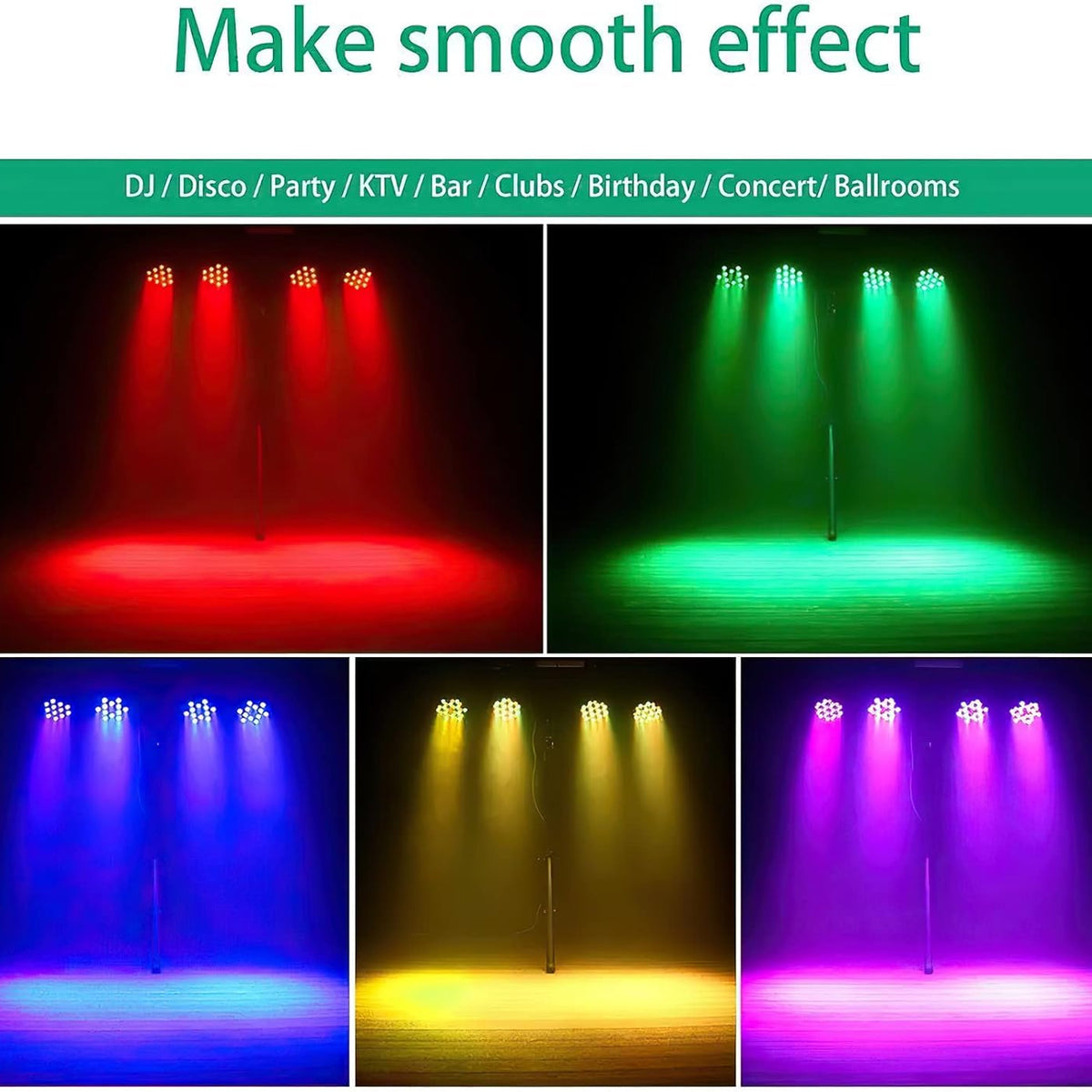 Uking Stage Lights, 36W Led Rgb Led Par Lights, 7 Channel Stage Lights ...