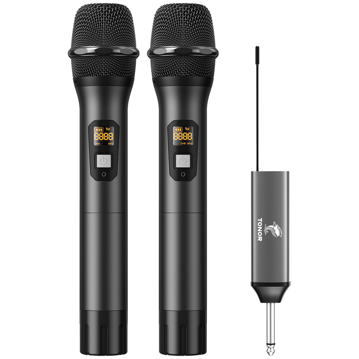 Tonor Wireless Microphone, Uhf Dual Cordless Metal Dynamic Mic System ...
