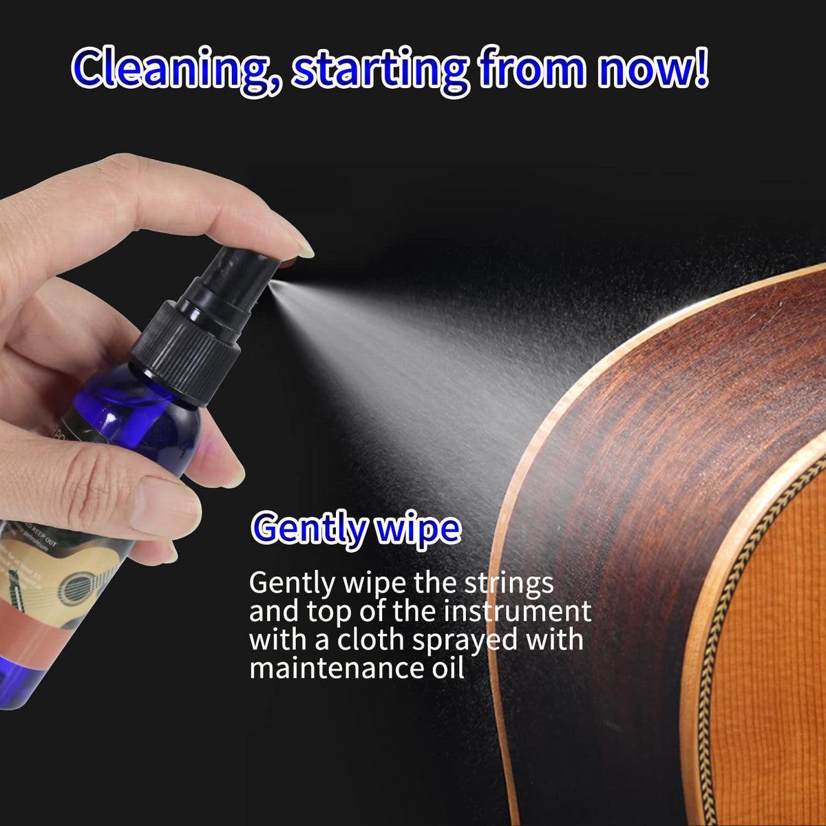 Premium Guitar Care 3-Piece Kit,Lemon Oil,Polish,Guitar String Oil,For ...