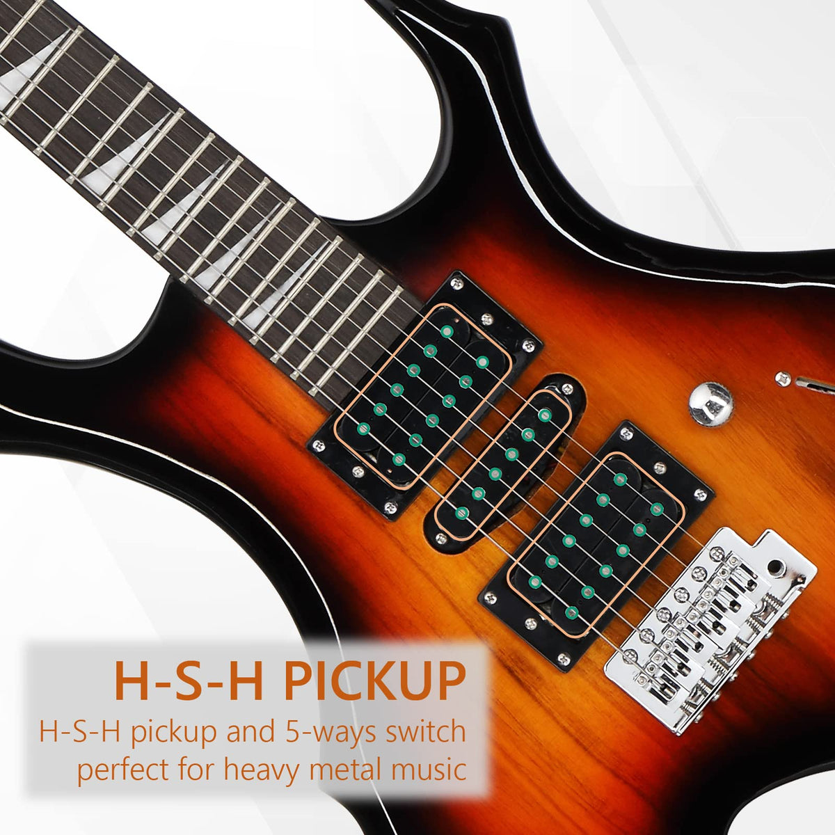 Ktaxon Electric Guitar 6 String Solid Body Electric Guitars, Flame ...