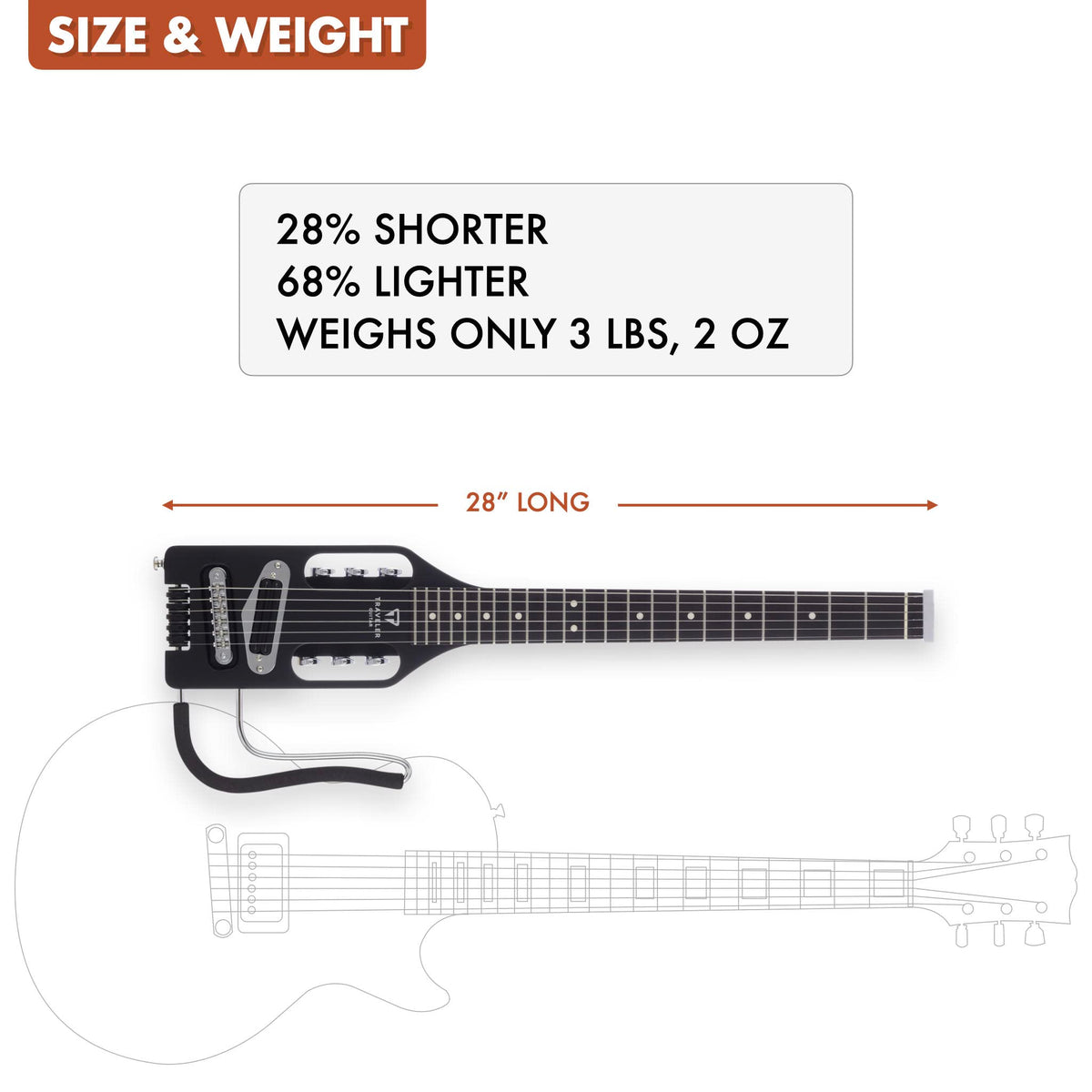 Traveler Guitar Ultra-Light Matte Black Electric Guitar | Small ...