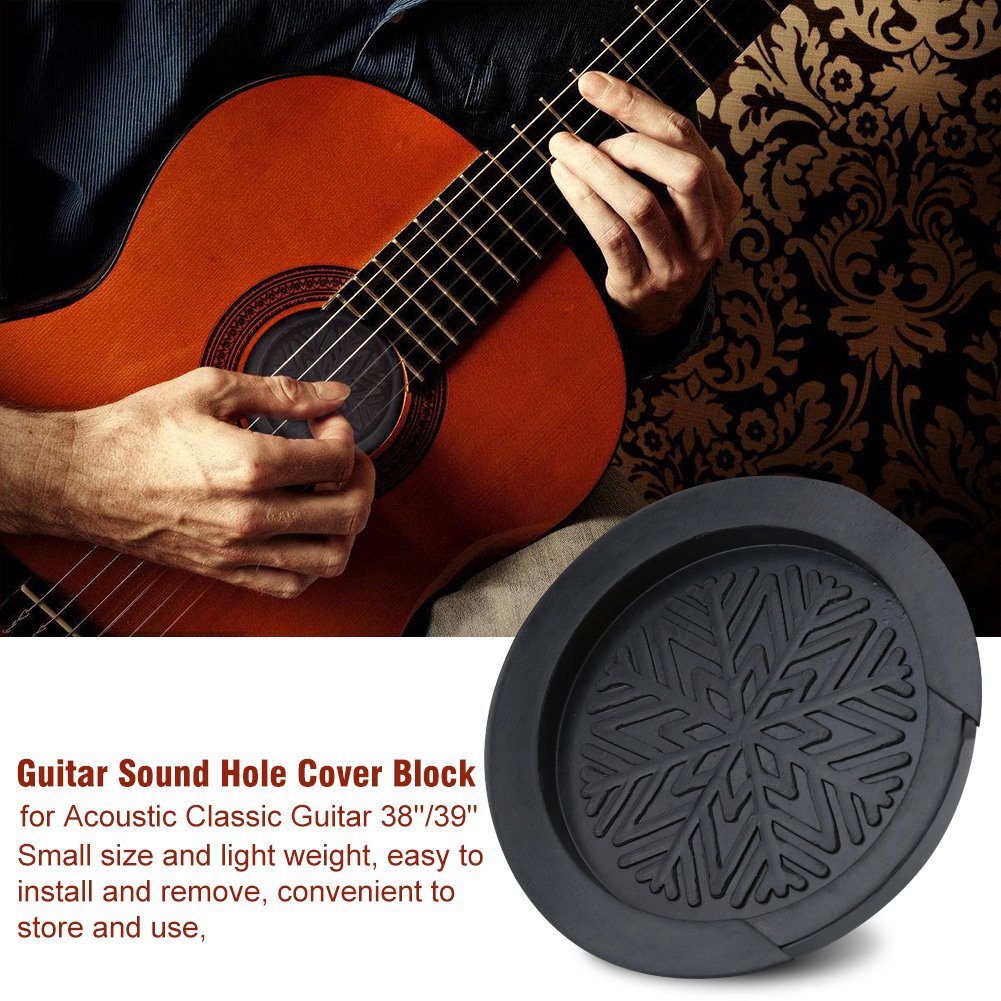 Guitar Sound Hole Cover, Black Guitar Feedback Eliminator Soft Rubber ...
