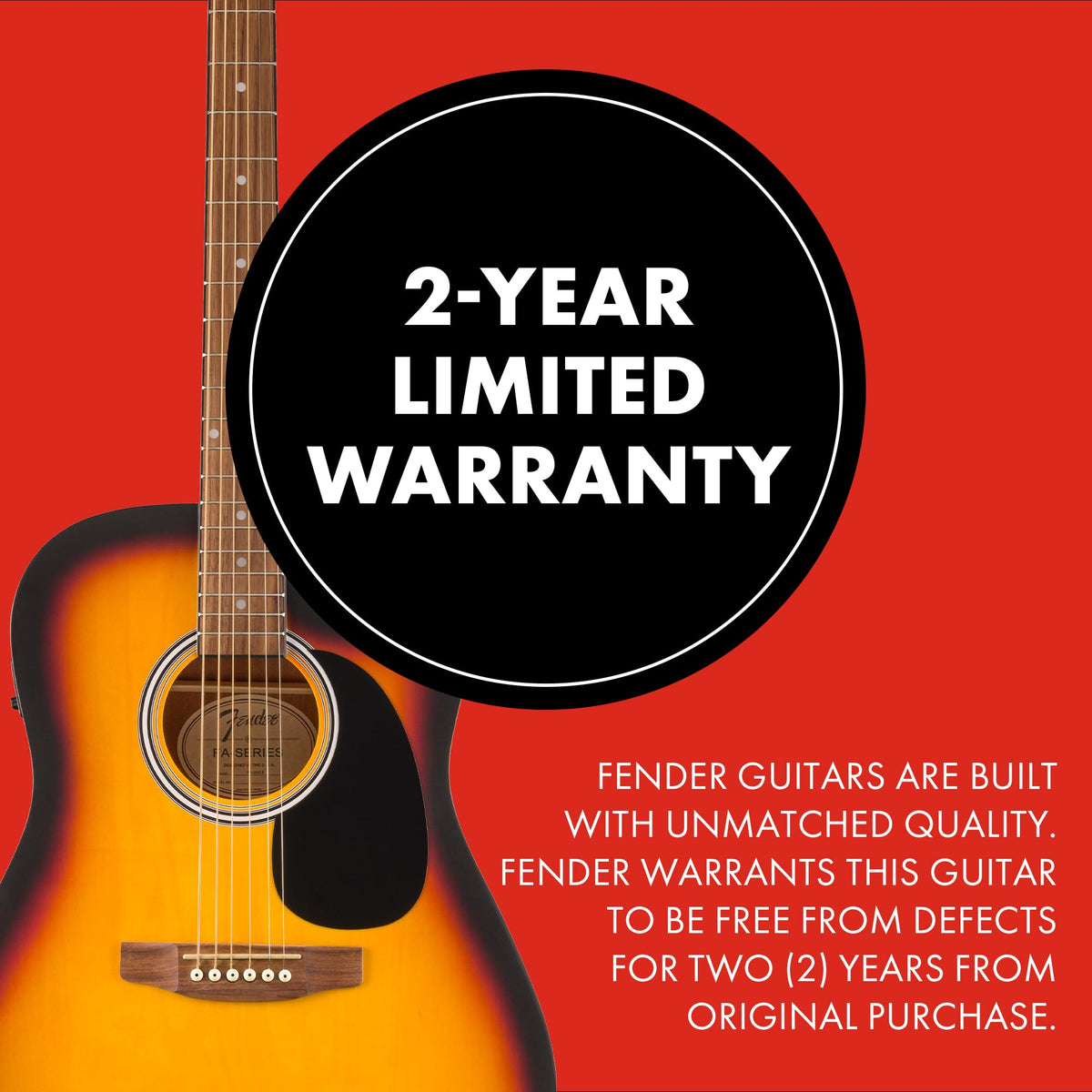 Fender Fa-25Ce Dreadnought Acoustic Electric Guitar, Beginner Guitar ...