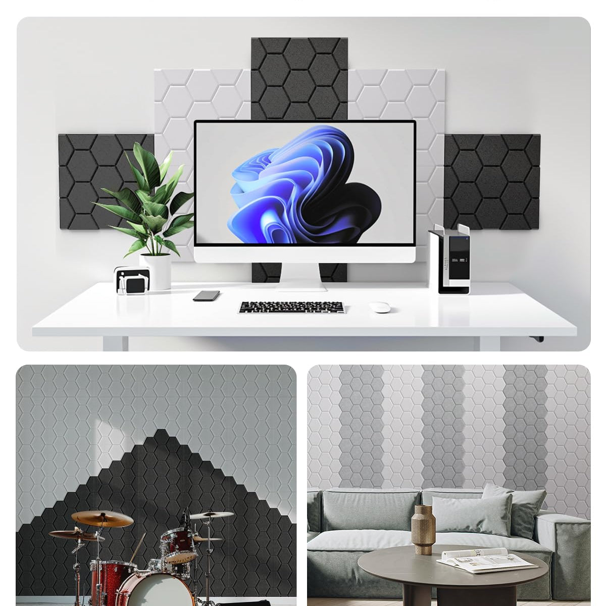 Soundproof Wall Panels, Kuchoow Acoustic Panels Sound Absorbing, 18 ...