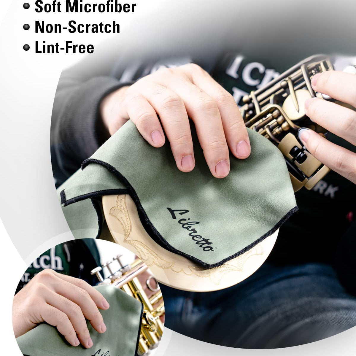Libretto Microfiber Polish Cloth For Musical Instrument, 3 Sizes In 1 ...