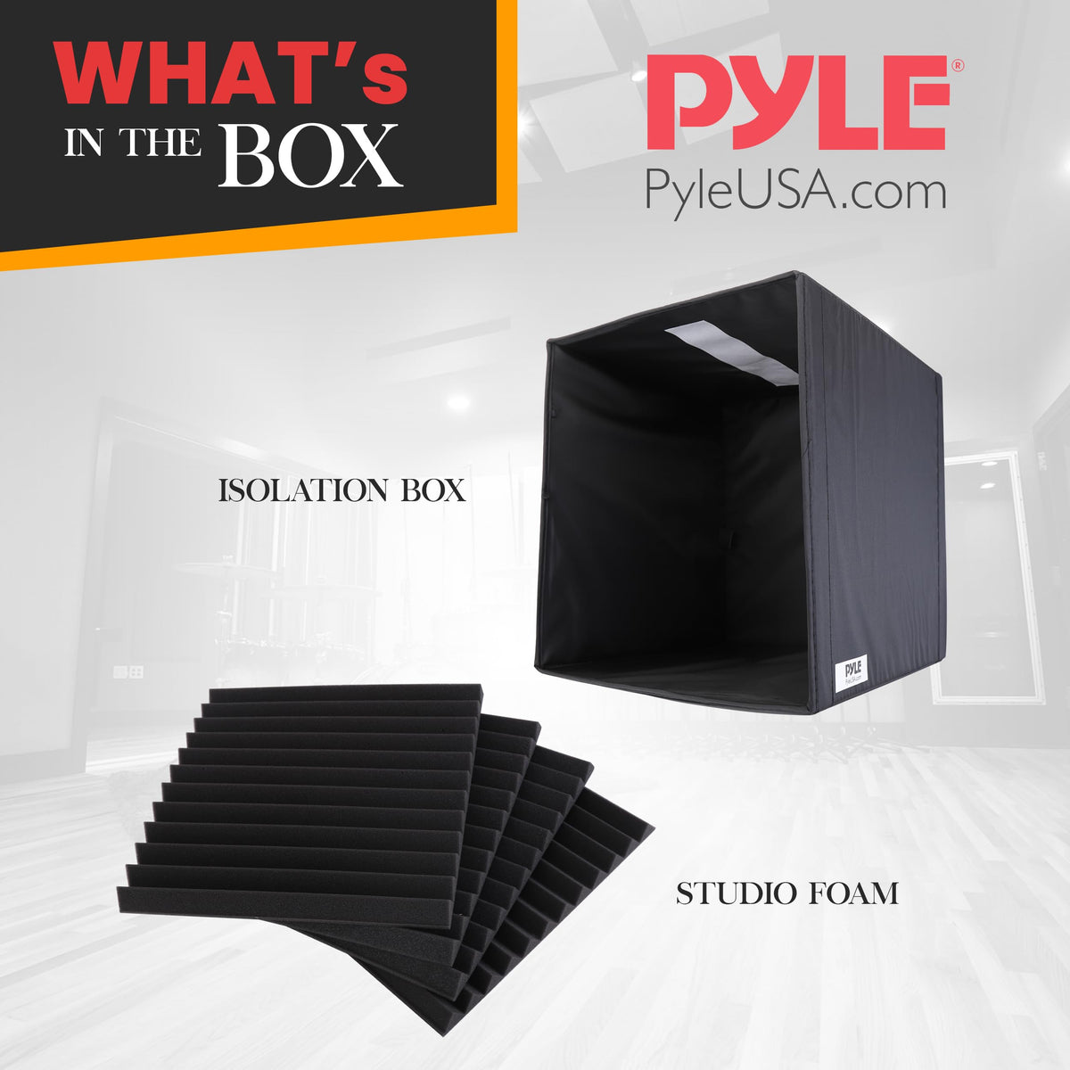 Pyle Recording Shield Box-Microphone Foam Booth Cube, Sound Dampening ...