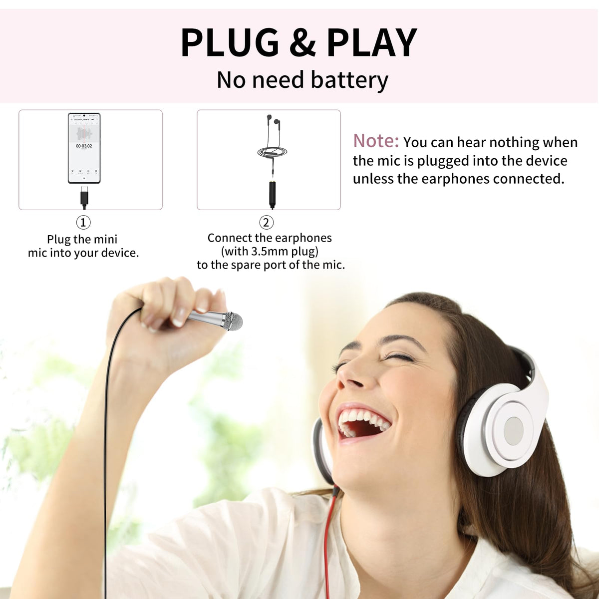 Usb C Mini Karaoke Microphone For Android Phone, Laptop, Tablets Small ...